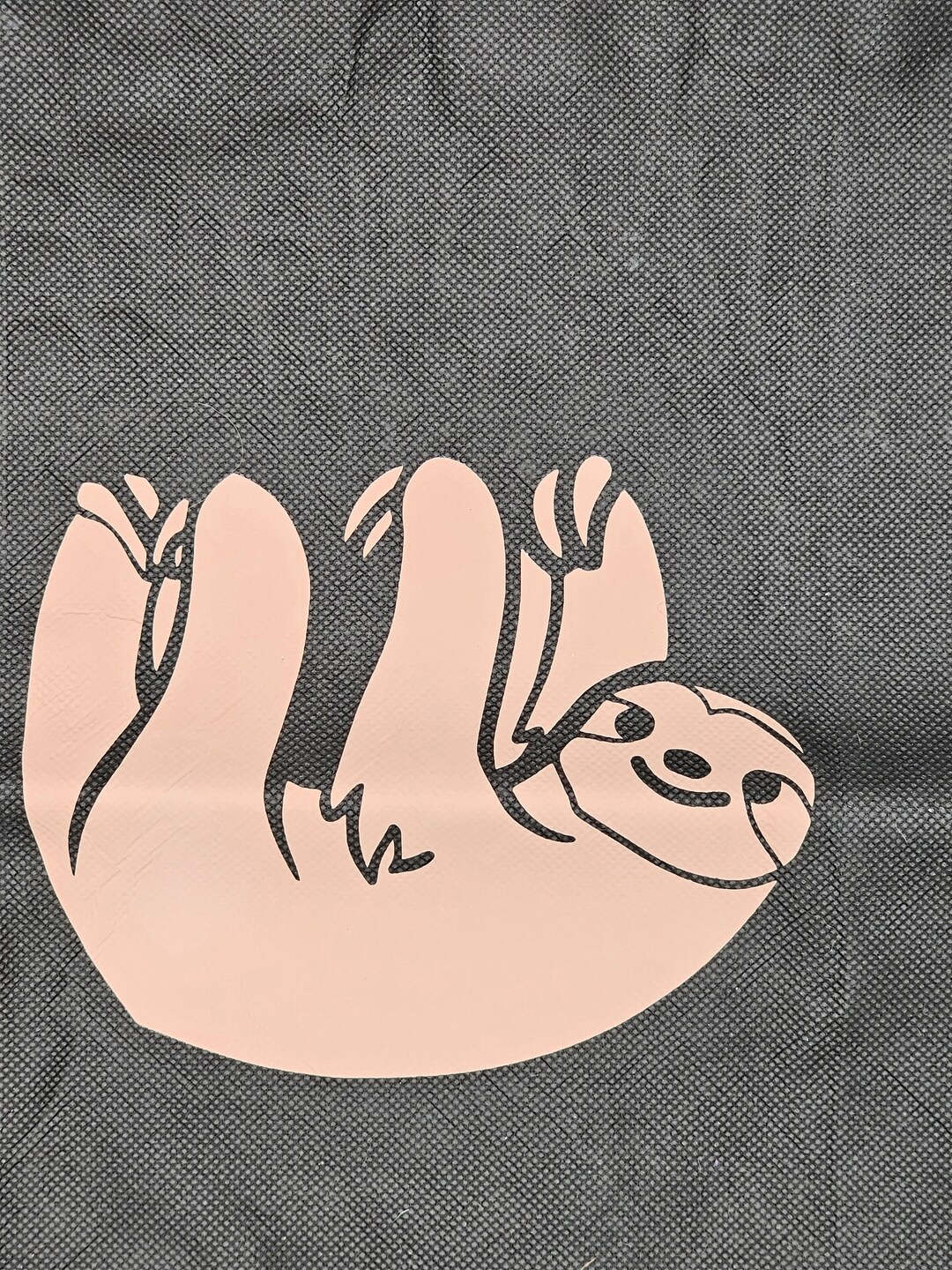 Double Sided Sloth Design on Black Reusable Shopping Bag/tote. A Small ...