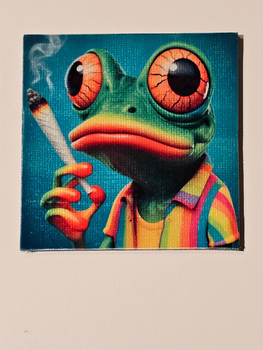 Frog Magnet,sublimated Magnet,laminated Canvas,stoner Frog,refrigerator ...