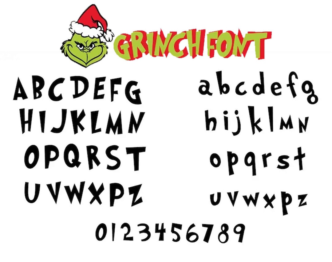 Grinch Font Svg Green Character Svg Alphabet Green Etsy Australia
