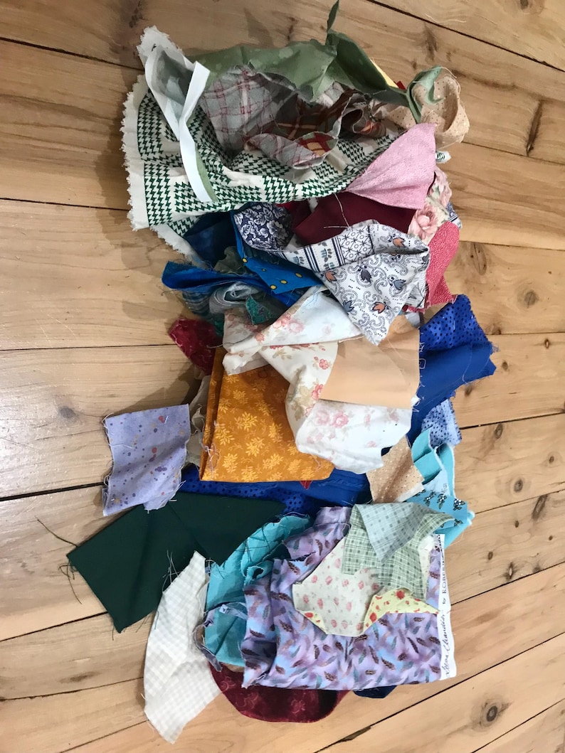 Scrap Fabric Bundle 500g Snippets and Pieces for Sewing Journalling ...