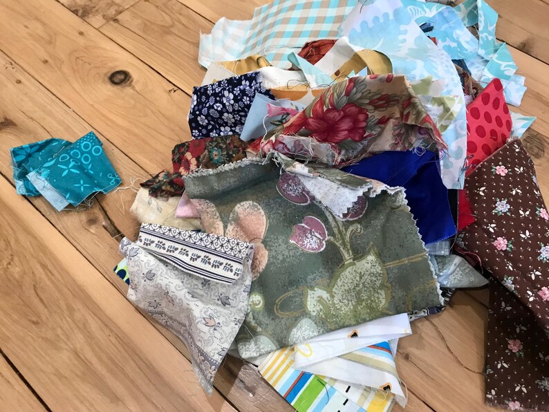 Scrap Fabric Bundle 500g Snippets and Pieces for Sewing Journalling ...