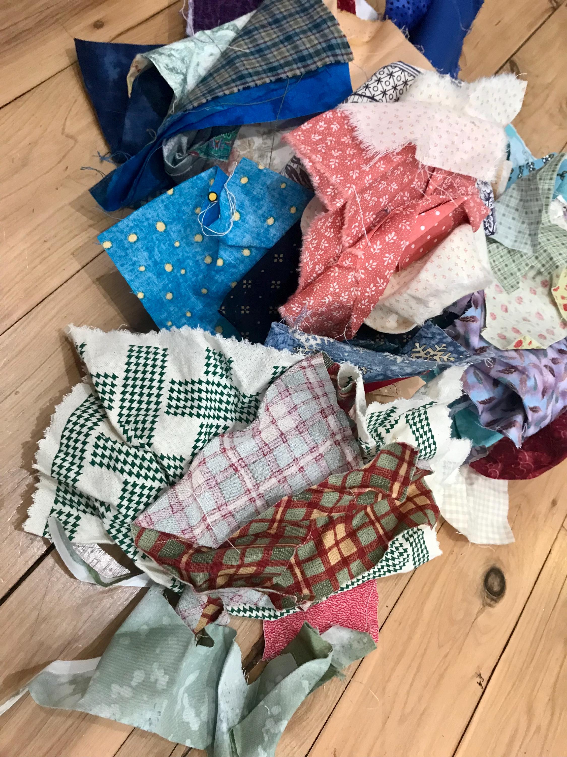 Scrap Fabric Bundle 500g Snippets and Pieces for Sewing Journalling ...