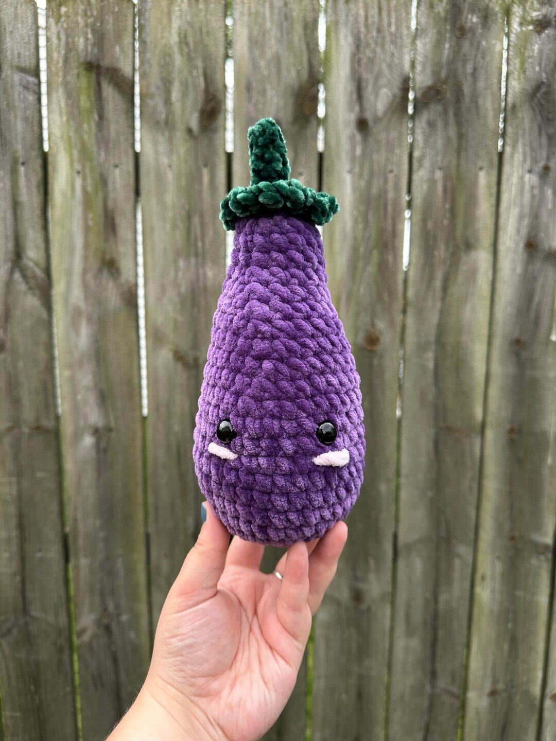 Crochet Eggplant Plushy. Amigurumi Style Eggplant. - Etsy