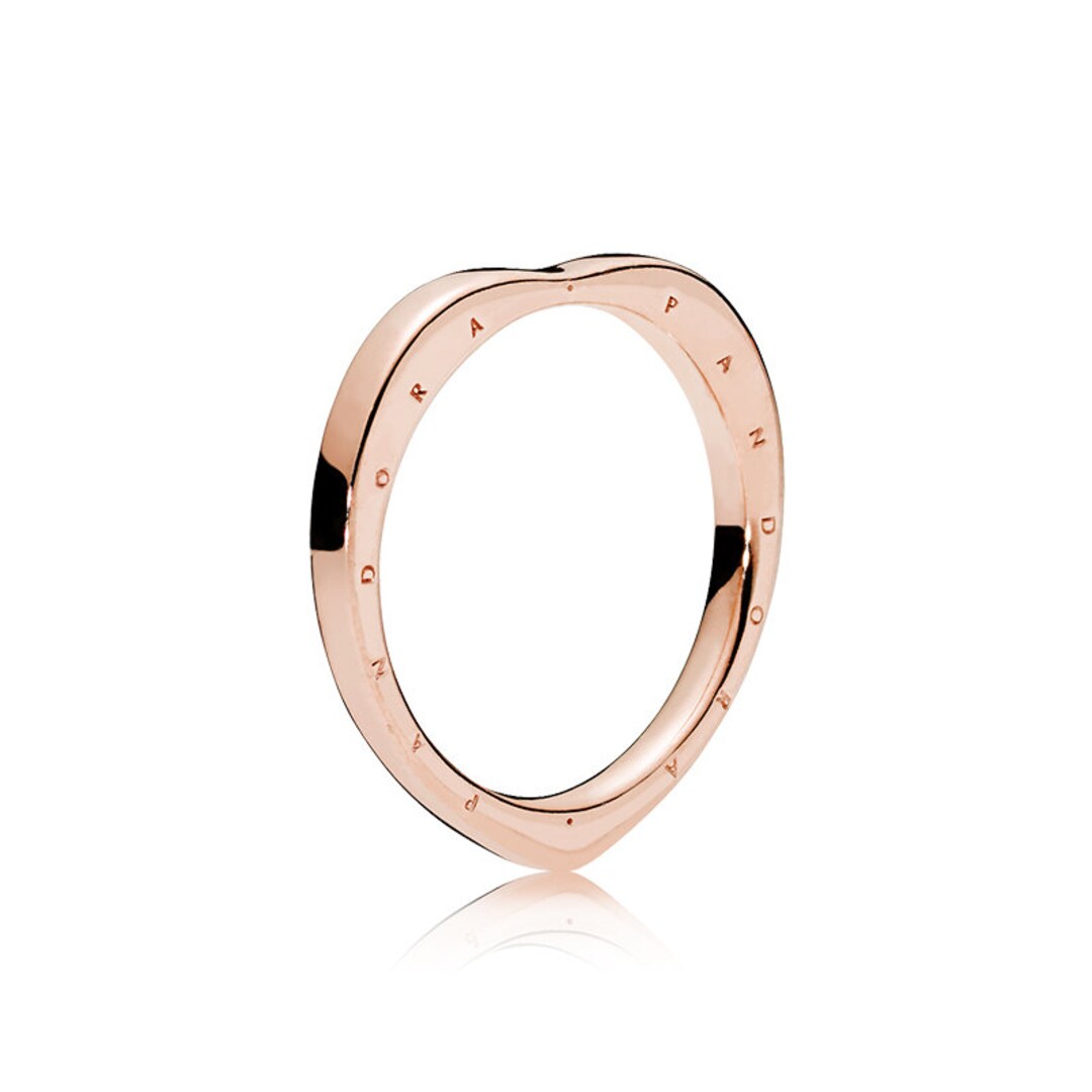 Heart-shaped Pandora Logo Ring Rose Gold With Pouch - Etsy
