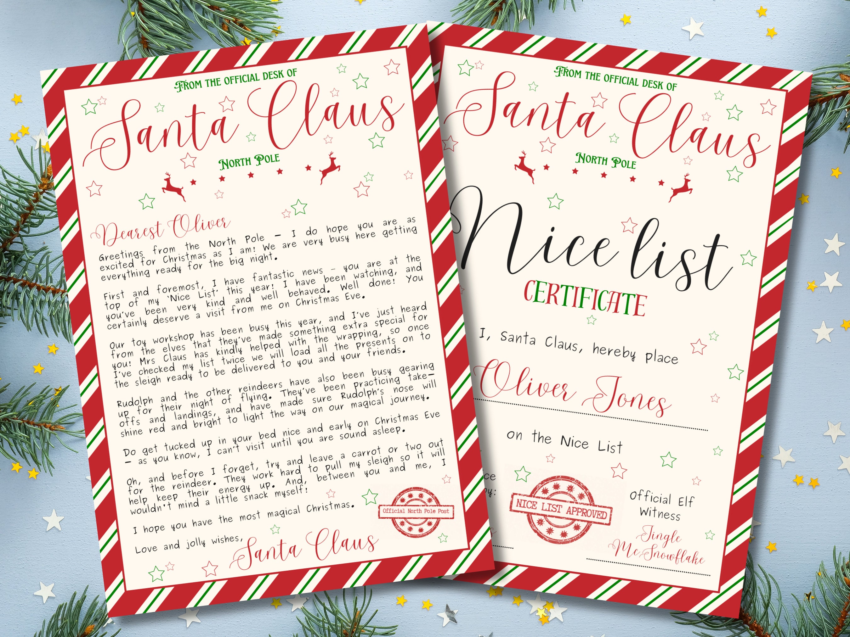 Editable Letter From Santa Claus Printable Nice List - Etsy UK