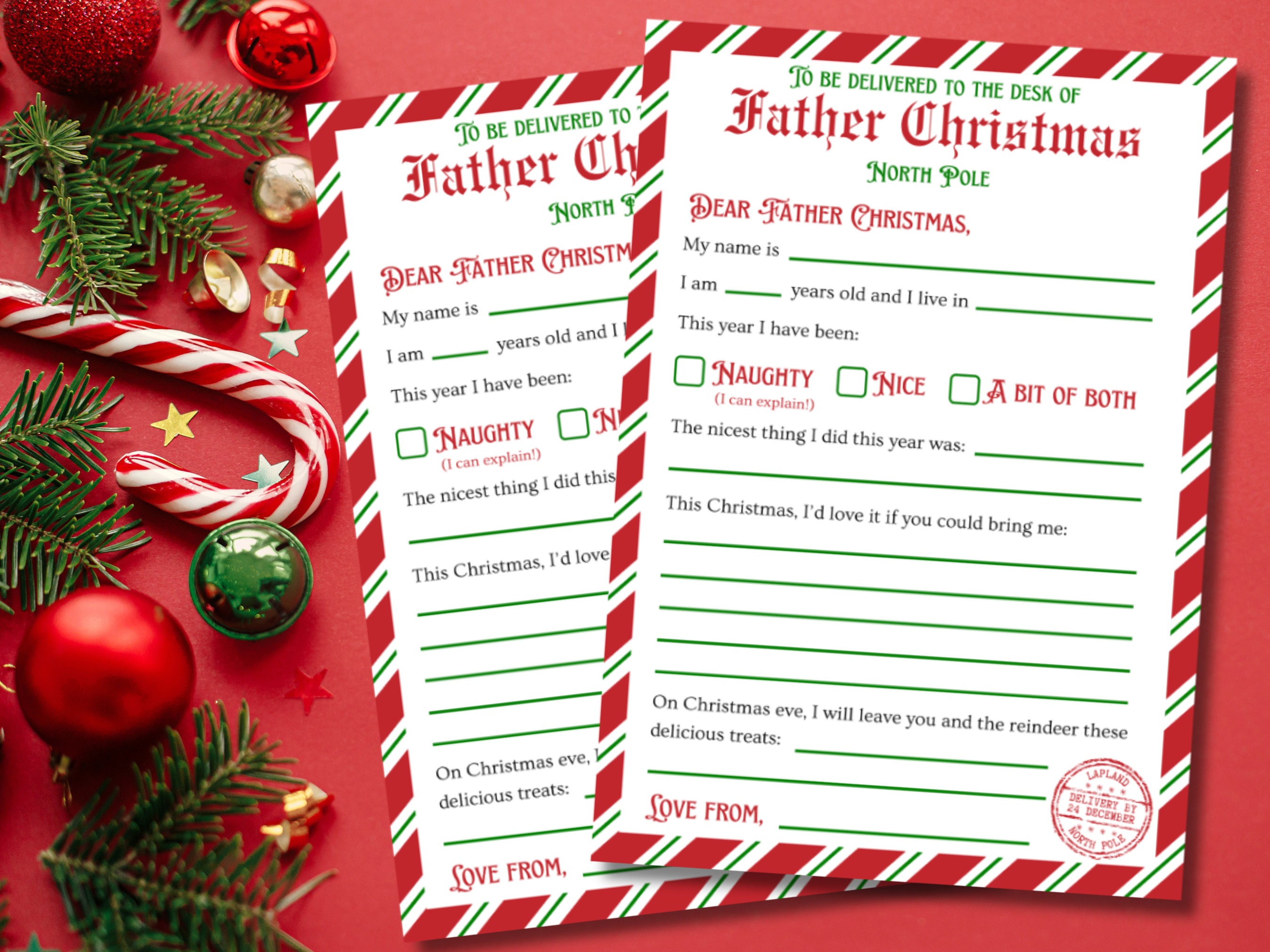 Printable Letter to Father Christmas for Kids Fillable - Etsy