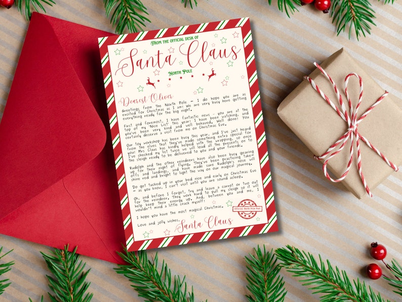 Editable Letter From Santa Claus Printable Nice List - Etsy UK