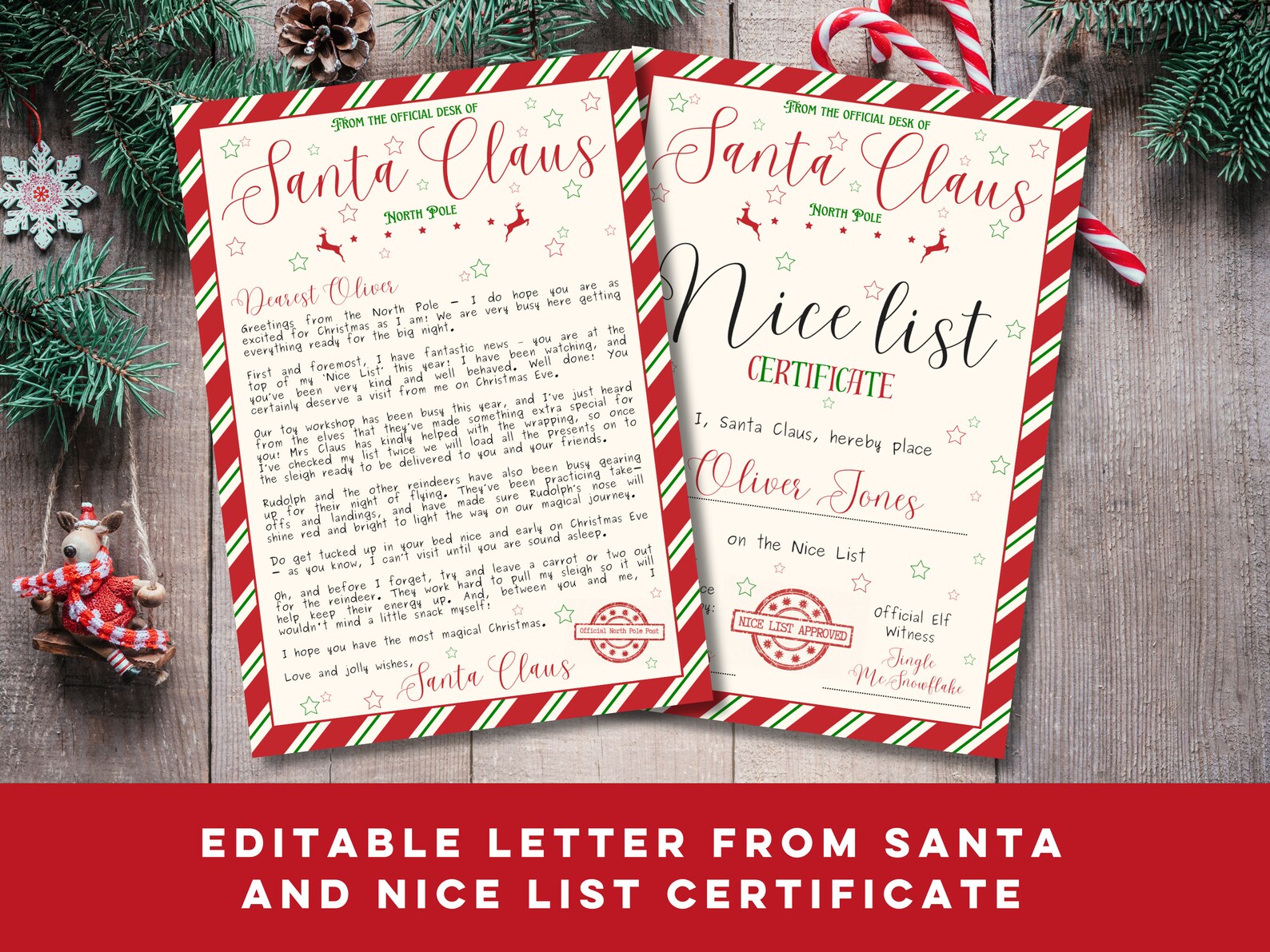 Editable Letter From Santa Claus Printable Nice List - Etsy UK