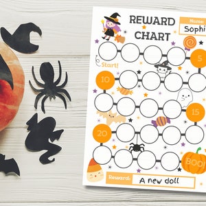 Halloween Reward Chart Kids Behaviour Chart Instant - Etsy