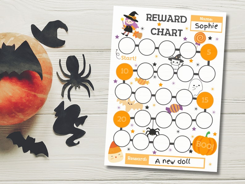 Halloween Reward Chart Kids Behaviour Chart Instant - Etsy