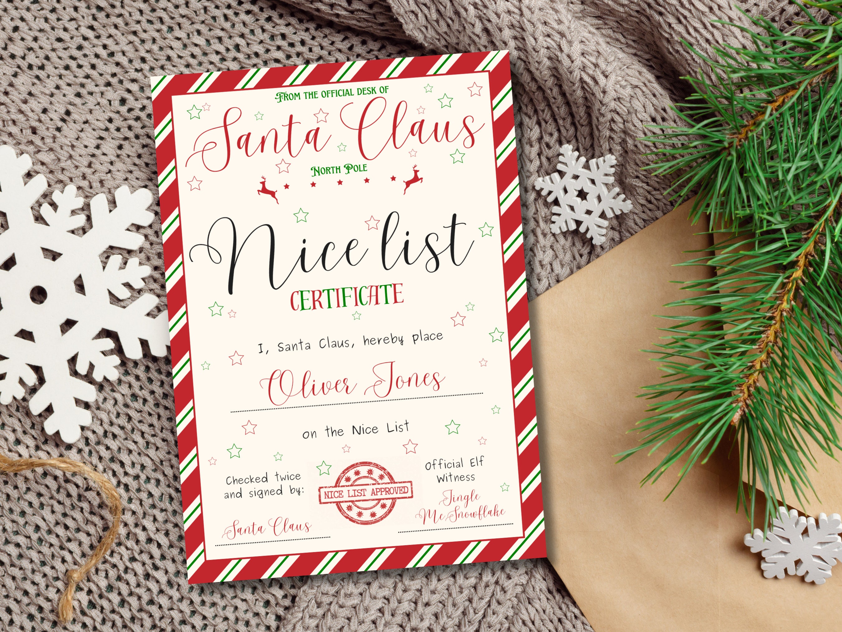 Editable Letter From Santa Claus Printable Nice List - Etsy UK