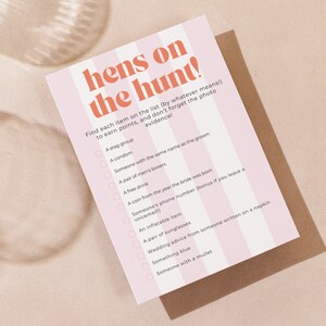 Hens on the Hunt Hen Party Game Pink Candy Stripe Theme Hens ...