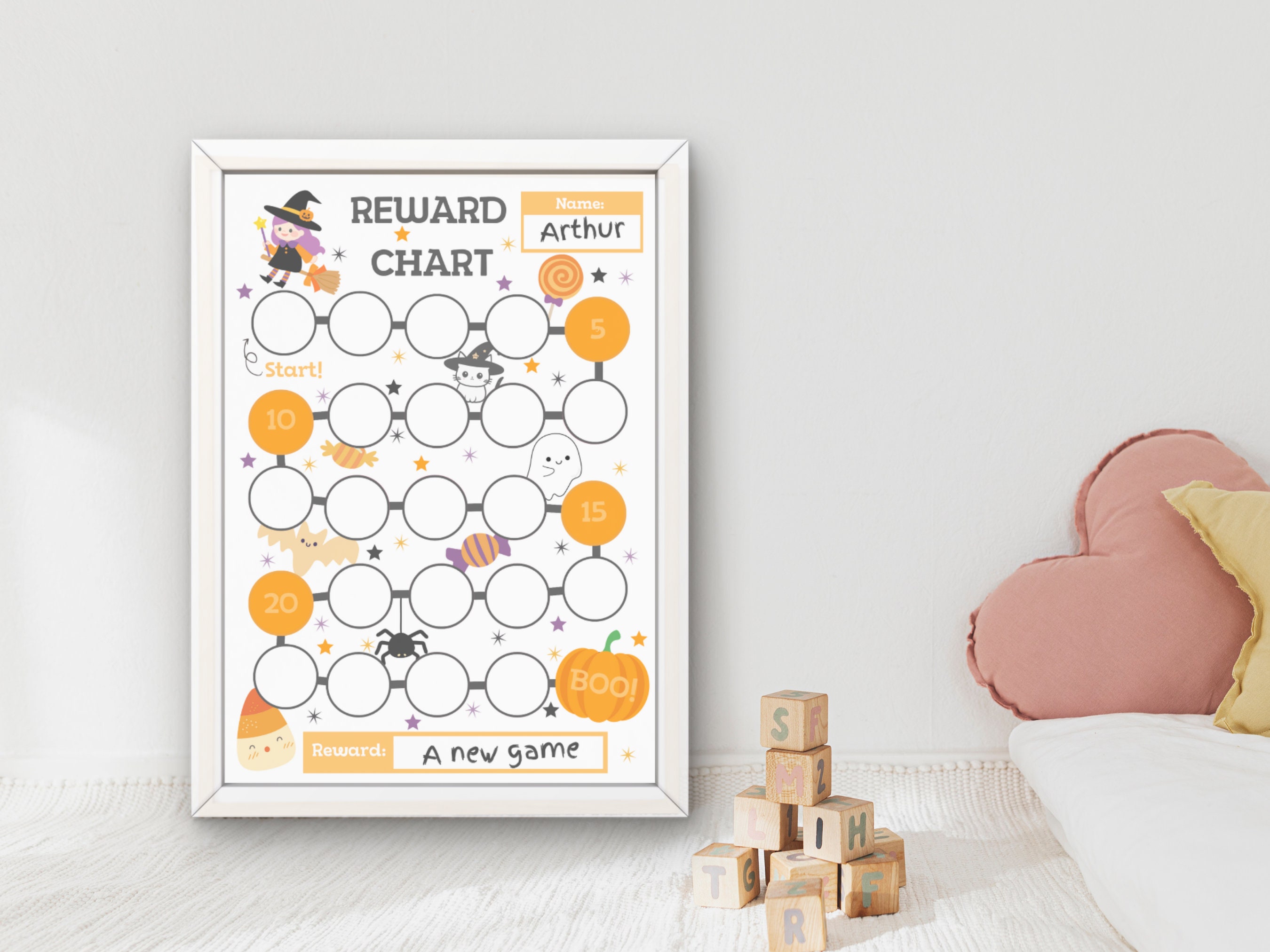 Halloween Reward Chart Kids Behaviour Chart Instant - Etsy
