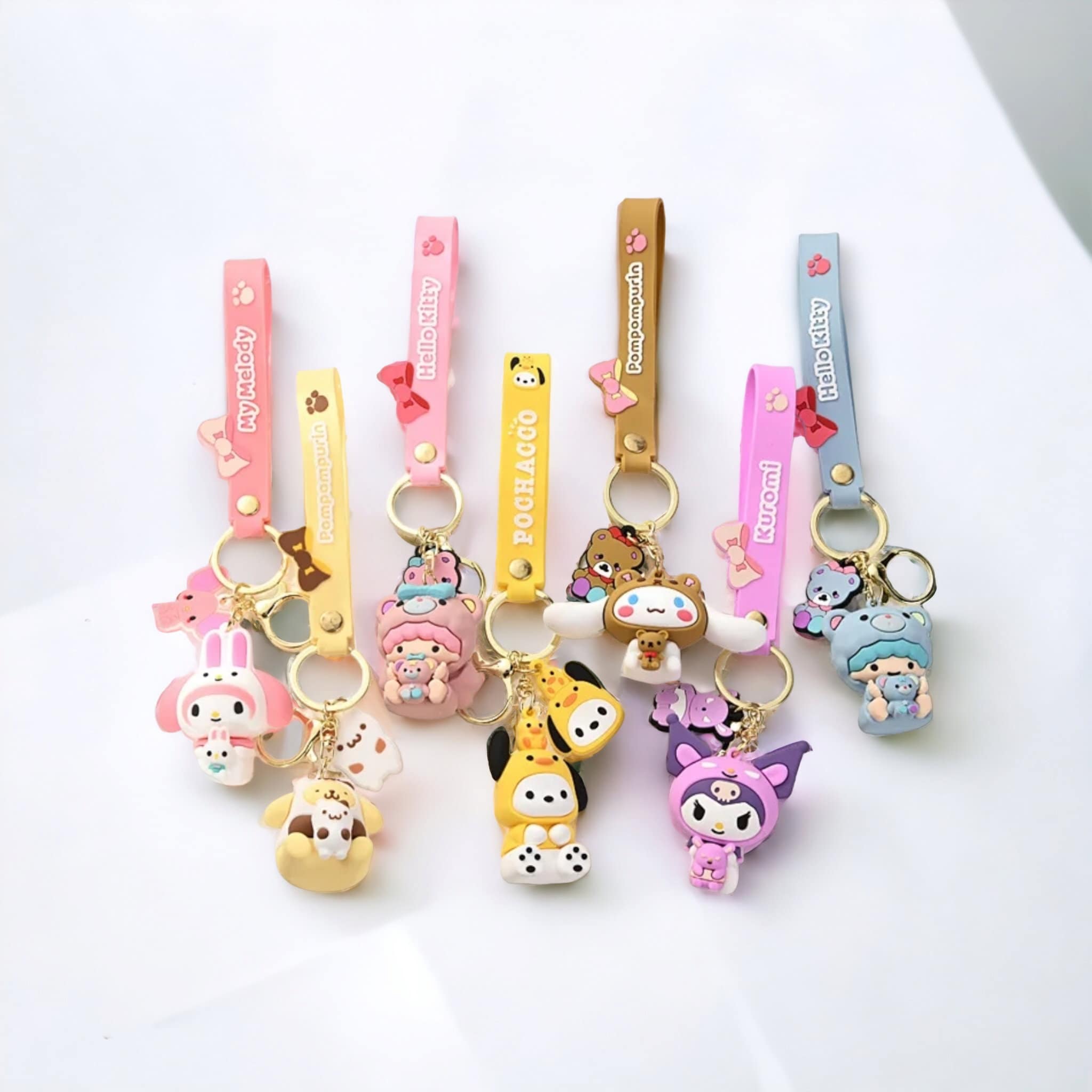 Kawaii Sanrio & Friends Cartoons Keychain for Hand Bags, Key Charms ...