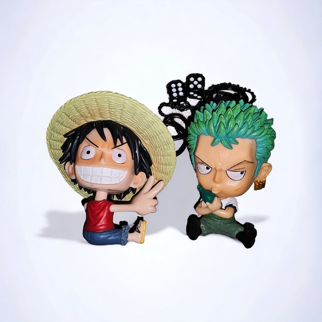 Cool One Piece Anime Luffy & Zoro Keychain Big Size 7cm for Backpack ...