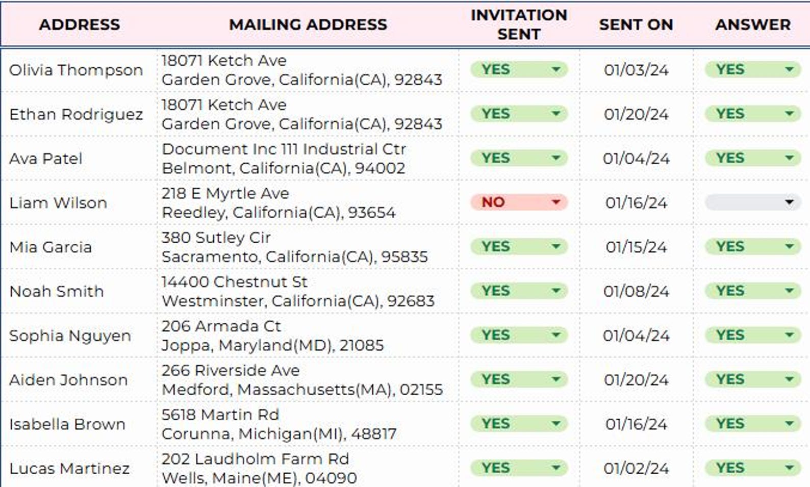 Wedding Guest Tracker for Google Sheets, Wedding Planner, Guest List ...