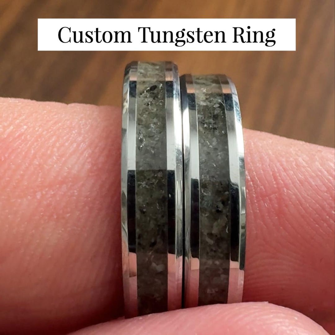 Custom Tungsten Ring - Custom Ring With Anything Inside, Engagement ...