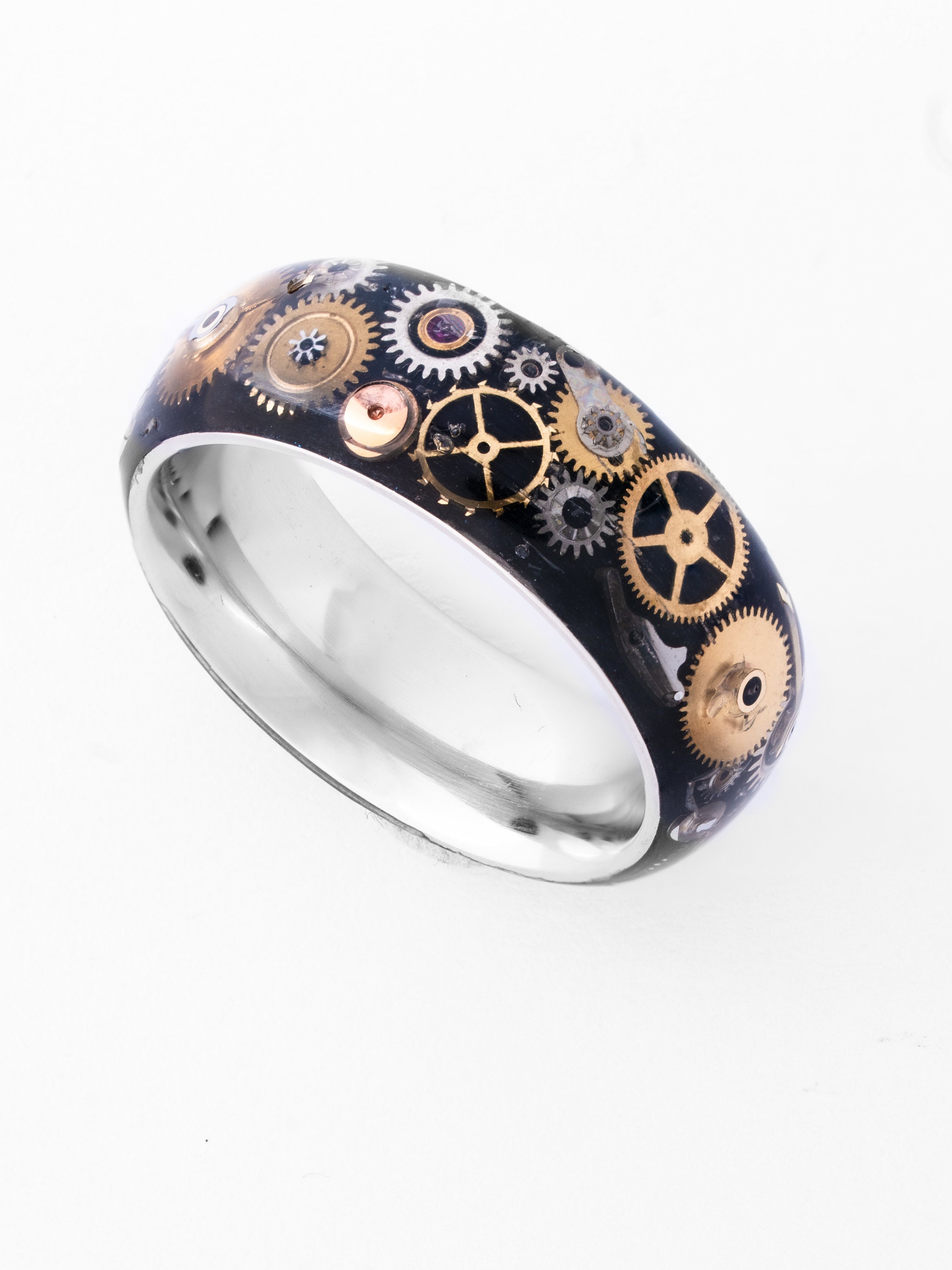 Timekeeper Ring Made With Antique Watch Parts and Tungsten, Steampunk ...