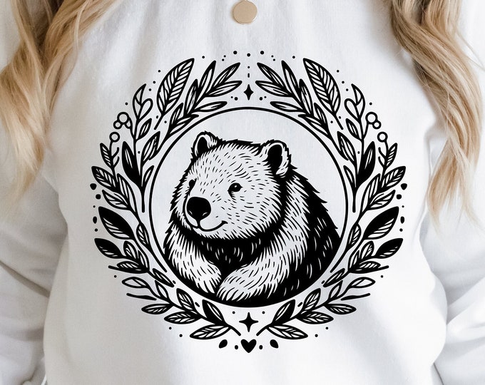 Floral Wombat Svg, Jpeg, Png, Dxf, Tier Clip Art, Wombat Mandela ...