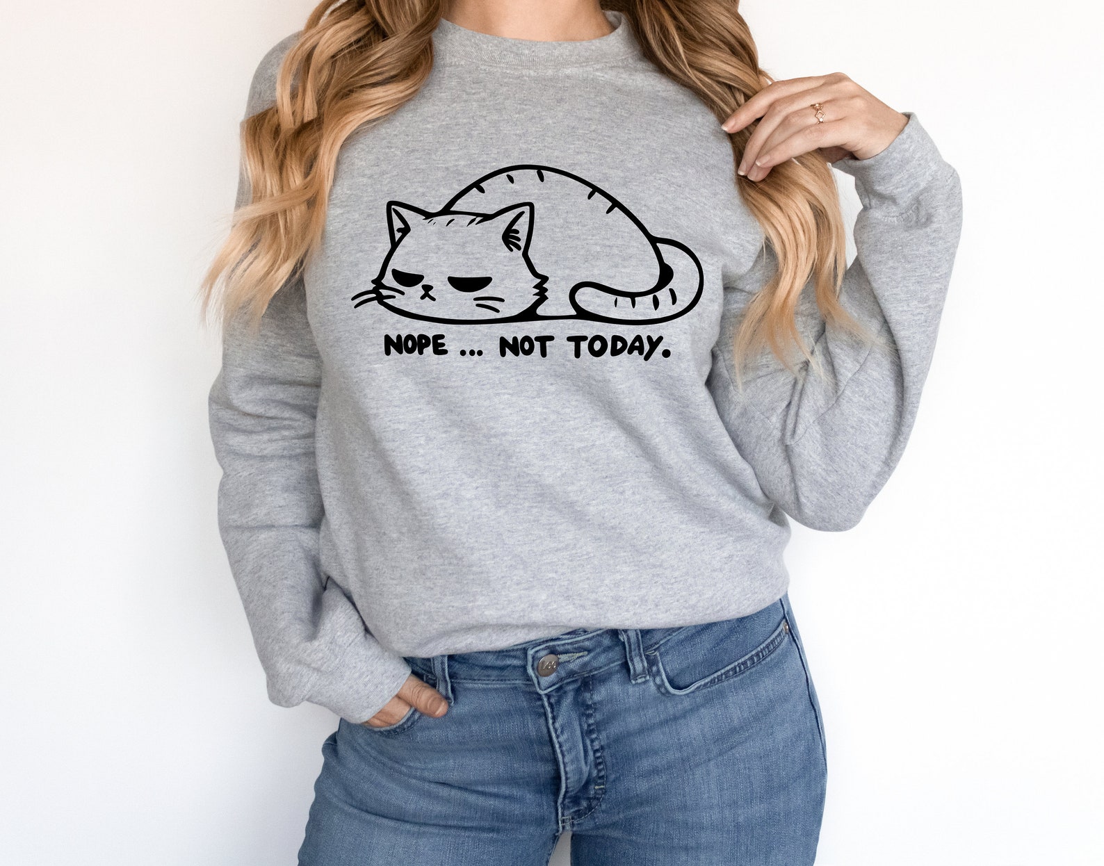 Nope Not Today Svg Png, Lazy Cat Svg, Sarcastic Svg, Funny Cat Svg ...