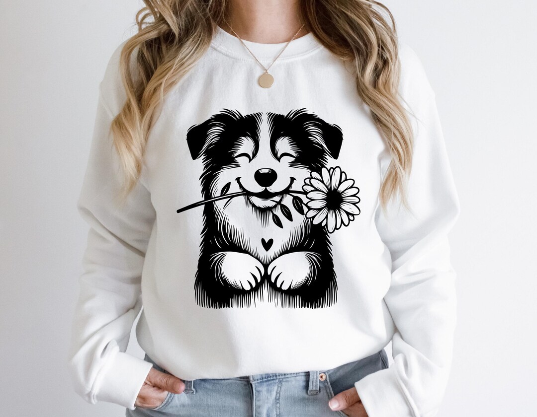 Floral Dog Svg Png, Floral Animal Svg, Dog Flowers Svg, Dog Lover ...