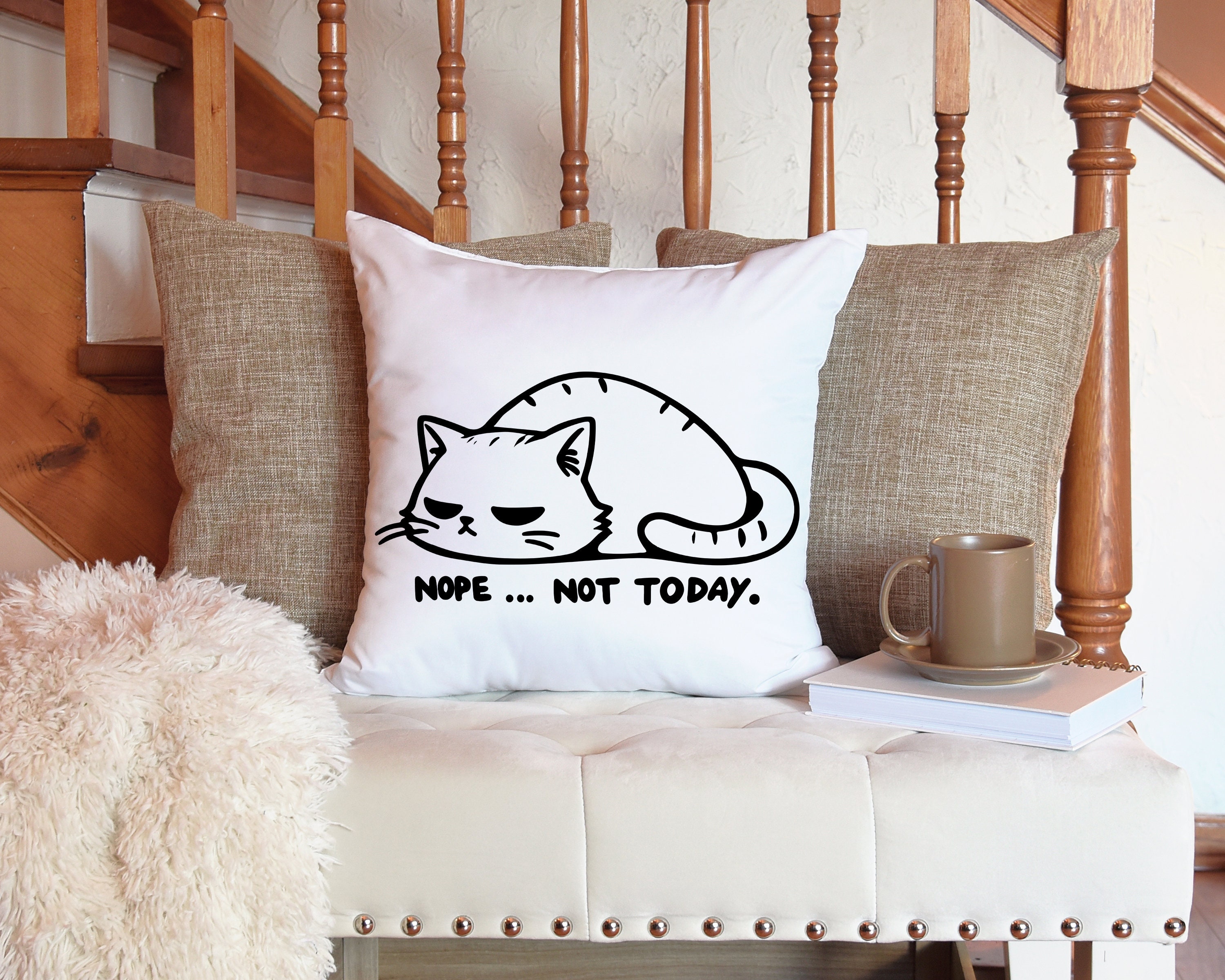 Nope Not Today Svg Png, Lazy Cat Svg, Sarcastic Svg, Funny Cat Svg ...