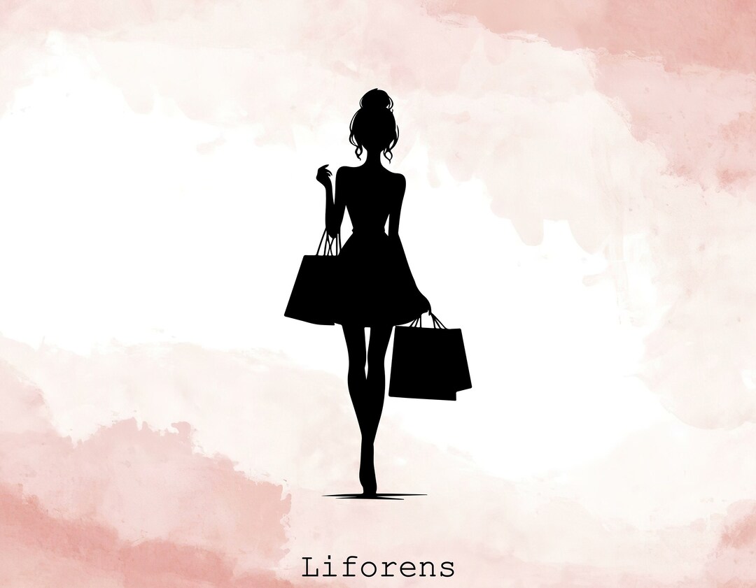 Shopping Woman Svg Png, Woman Svg, Woman Silhouette, Lady Shopping Svg ...