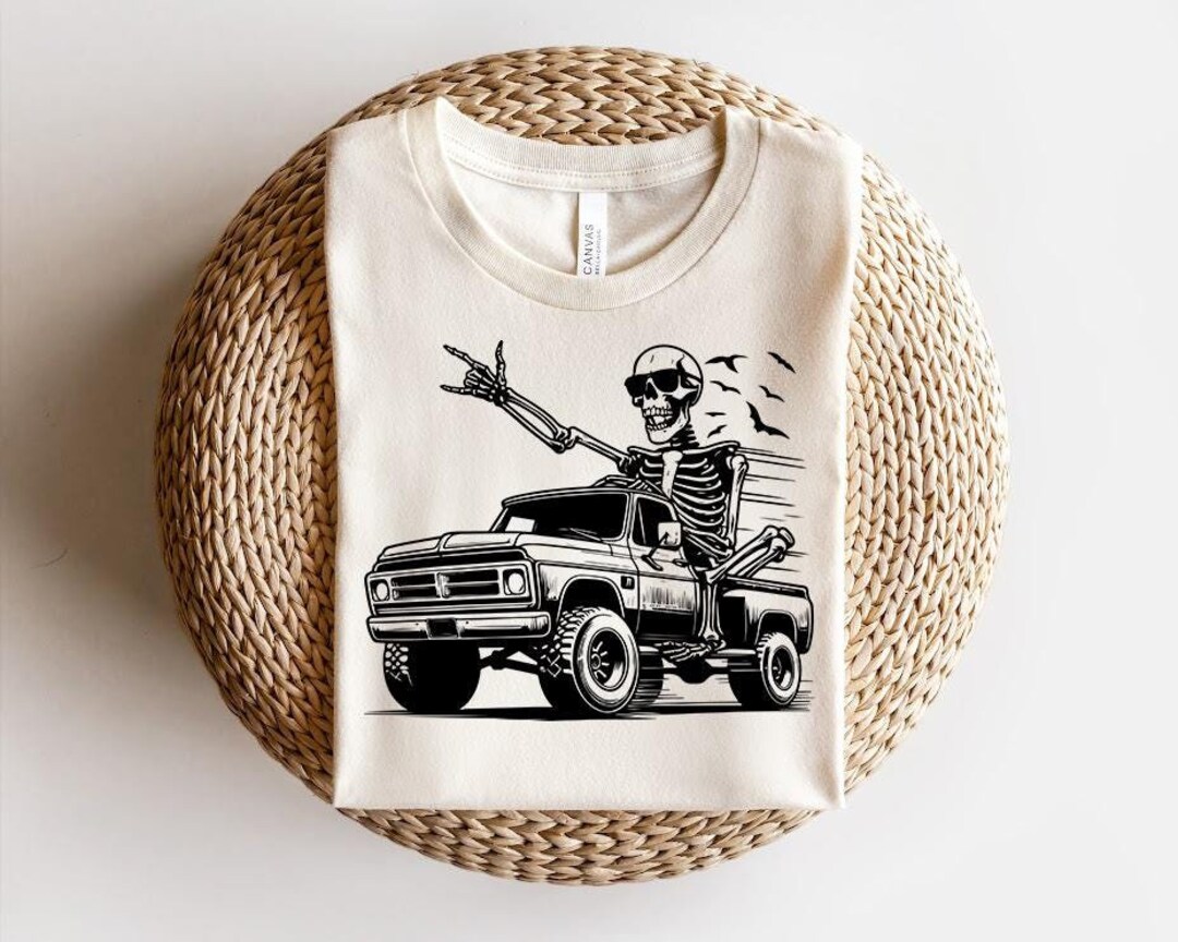 Skeletal Trucker Driver Svg Png, Trucker Shirt, Skeleton Svg, Truck ...