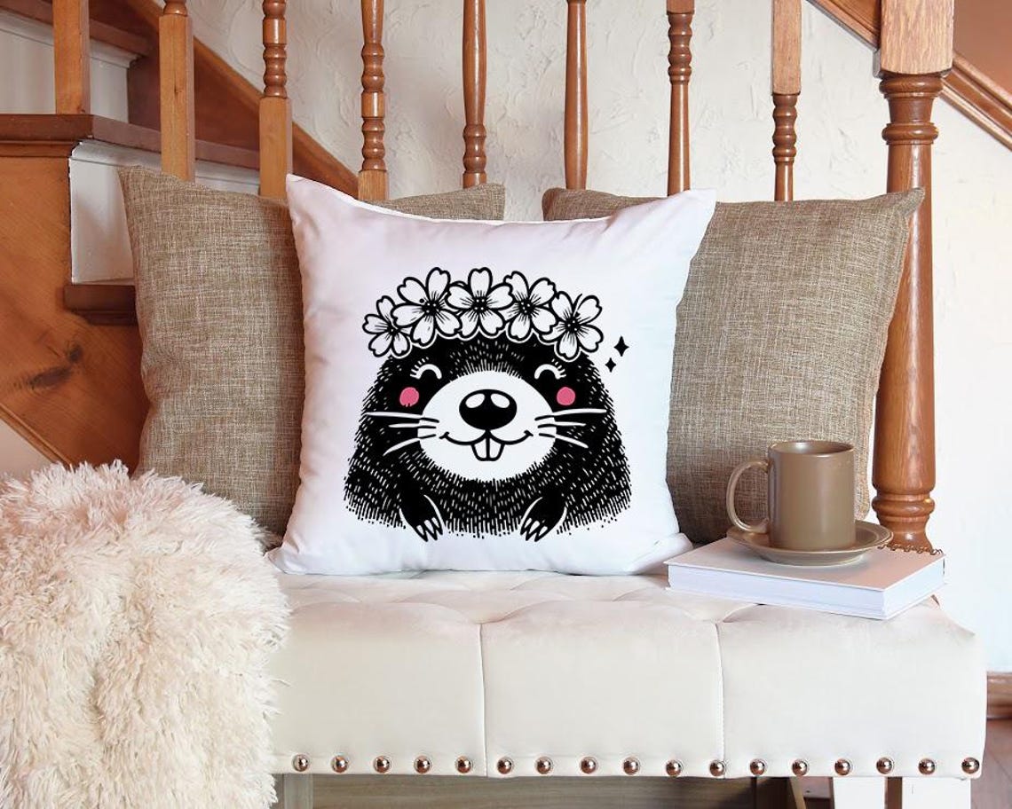 Mole Svg Png, Mole With Flowers, Animal Svg, Cute Mole, Peeking Mole ...