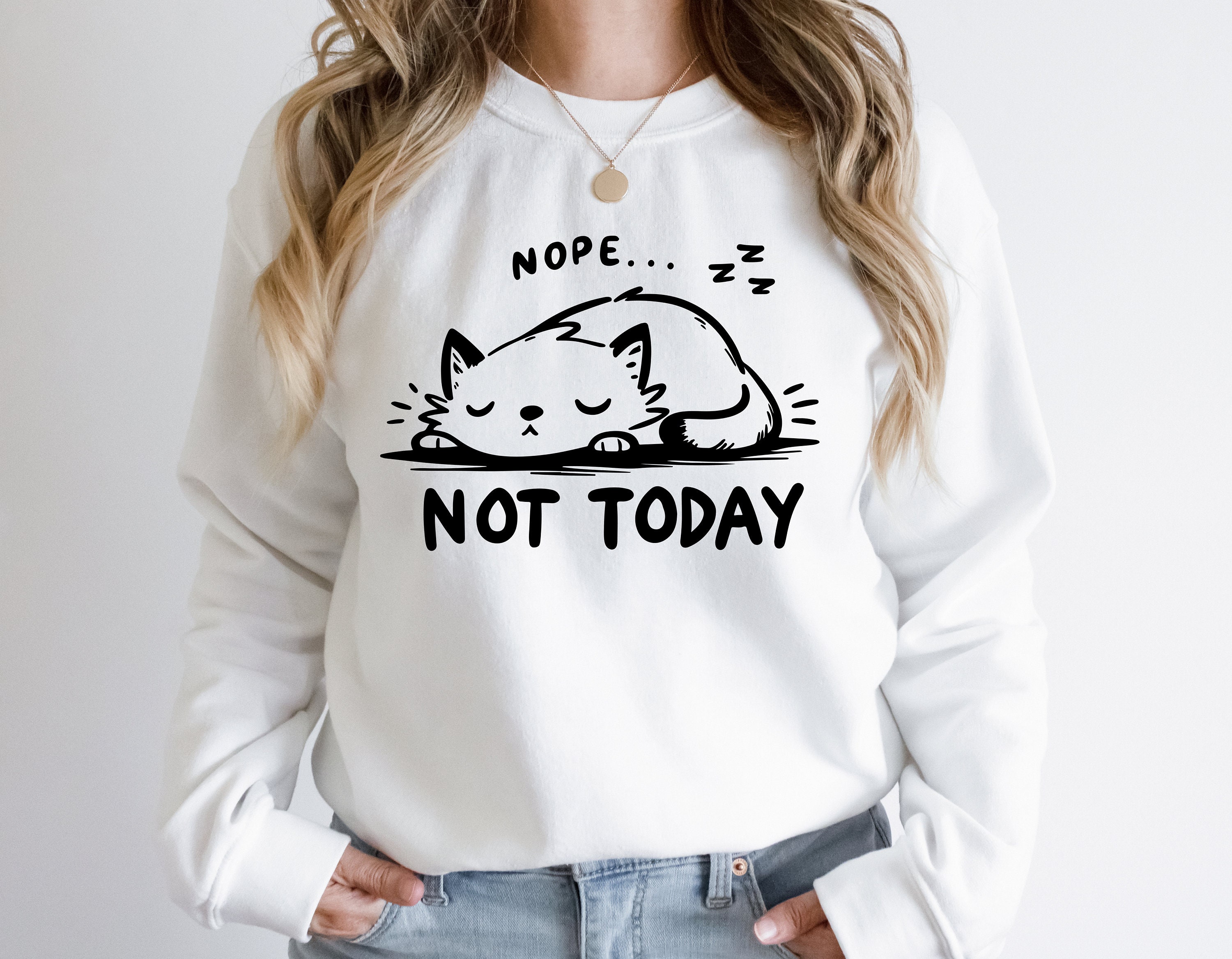 Nope Not Today Svg Png, Lazy Cat Svg, Sarcastic Svg, Funny Cat Svg ...