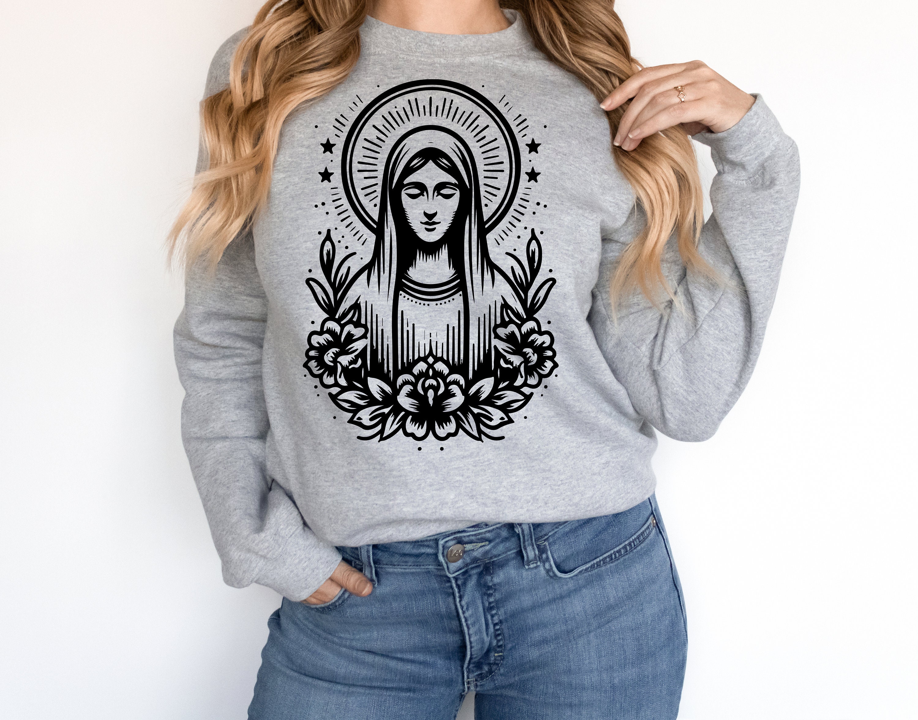 Virgin Mary Svg Png, Christian Svg, Religion Svg, Mother of Jesus Svg ...