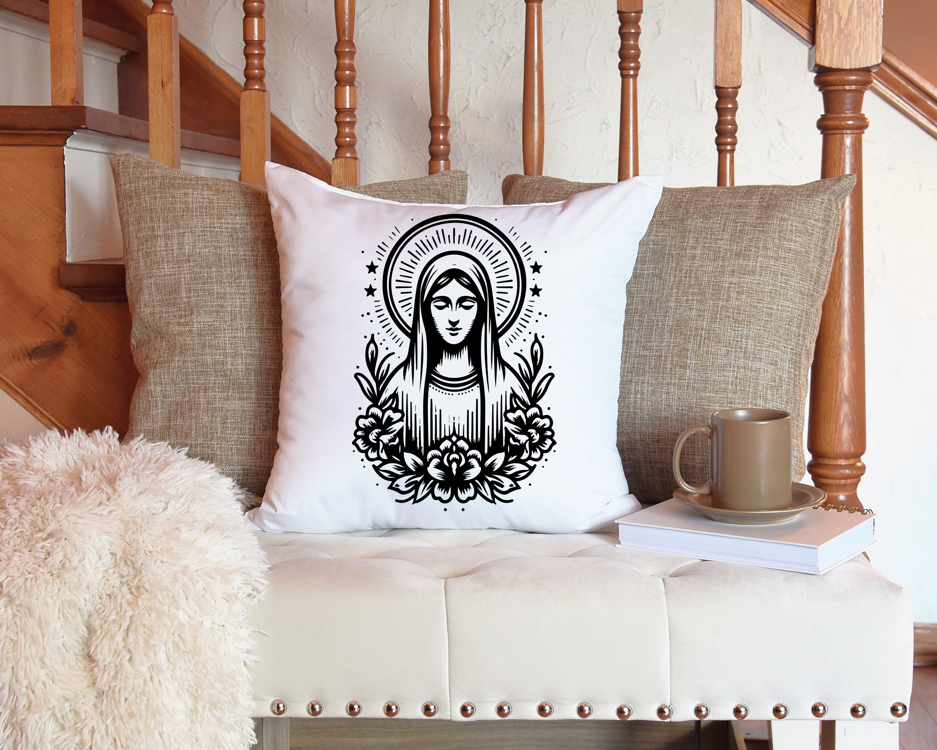 Virgin Mary Svg Png, Christian Svg, Religion Svg, Mother of Jesus Svg ...