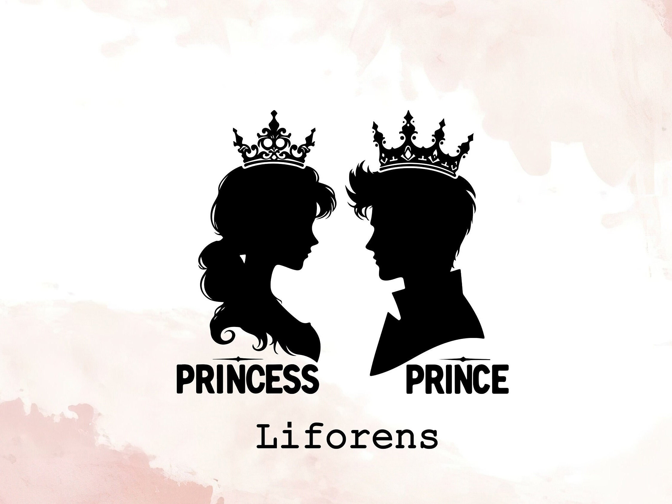 Prince and Princess Svg Png, Love Svg, Couple, Couple Design, Crown Svg ...