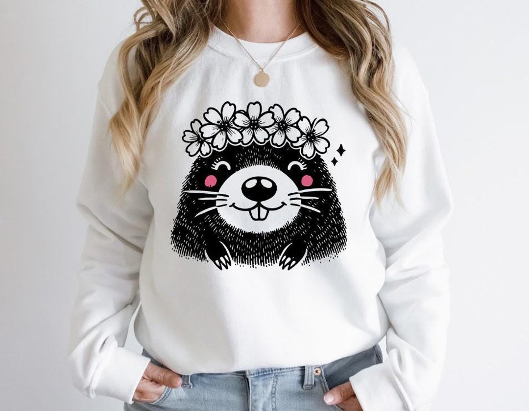 Mole Svg Png, Mole With Flowers, Animal Svg, Cute Mole, Peeking Mole ...