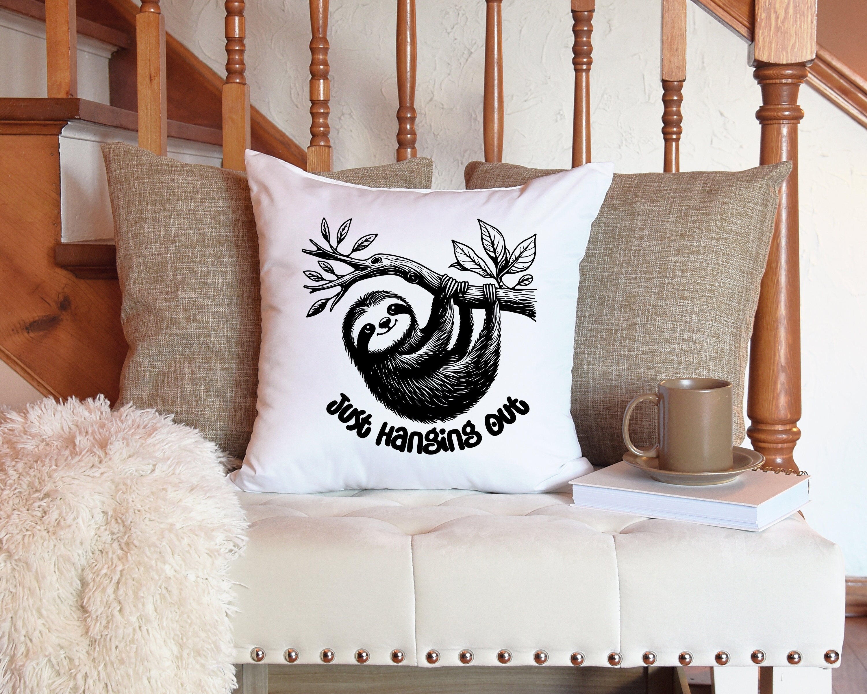 Sloth Svg Png, Just Hanging Out, Sloth Face, Cute Svg, Animal Svg ...