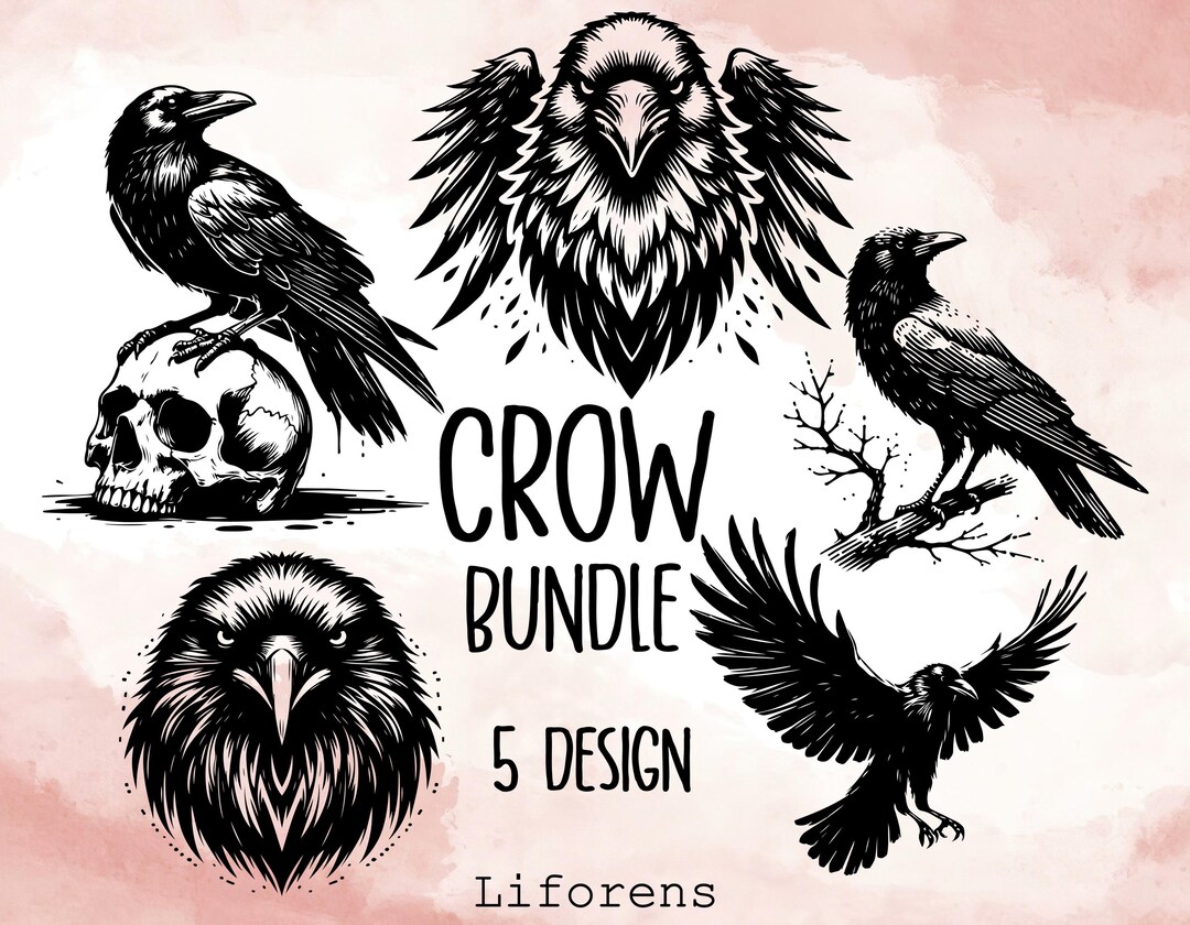 Crow Bundle Svg Png, Crow Silhouette, Bird Svg, Animal Svg, Crow Svg ...