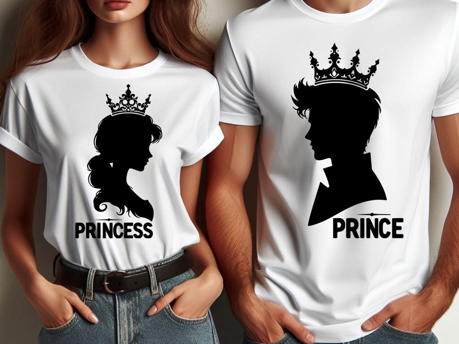 Prince and Princess Svg Png, Love Svg, Couple, Couple Design, Crown Svg ...