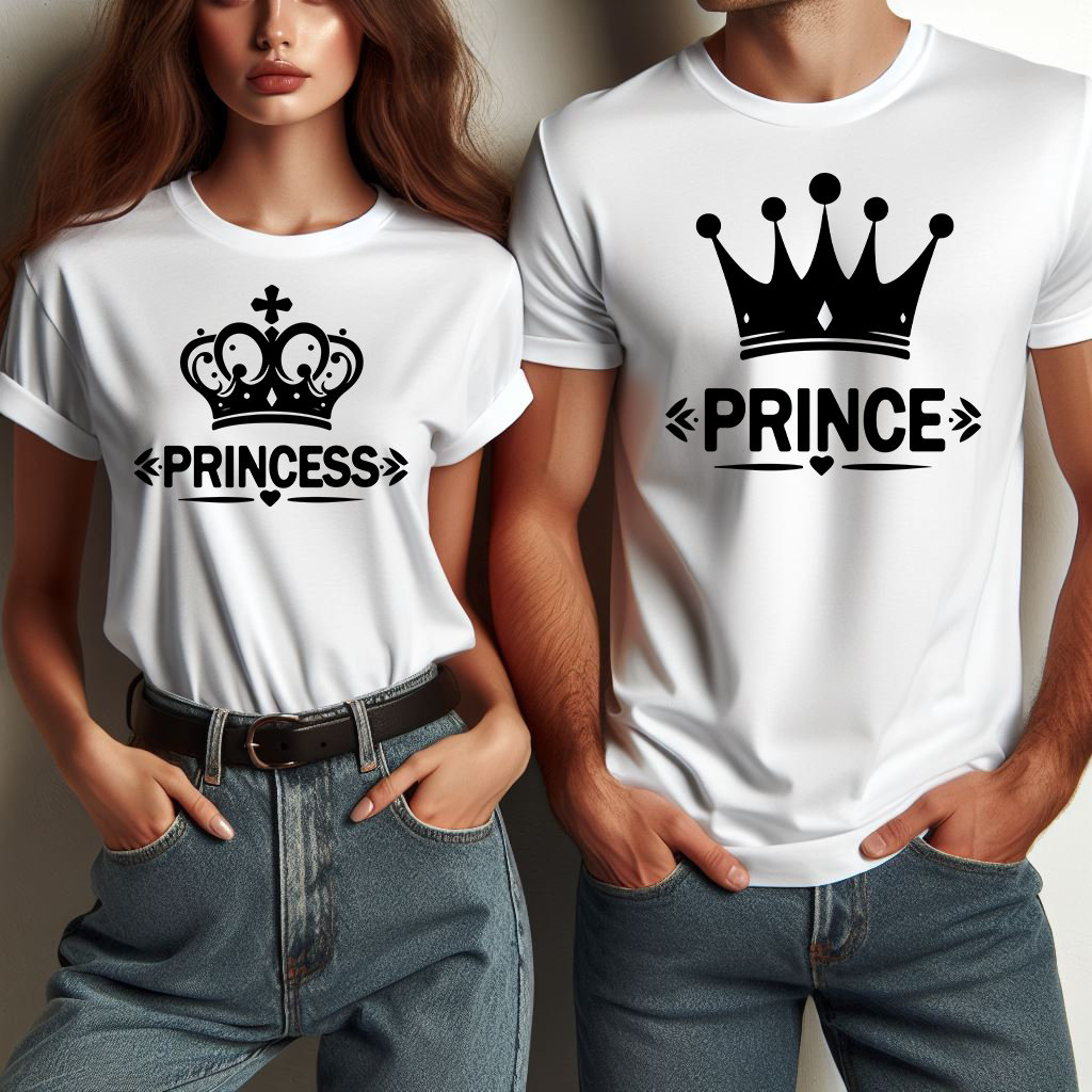 Prince and Princess Svg Png, Love Svg, Couple, Couple Design, Crown Svg ...
