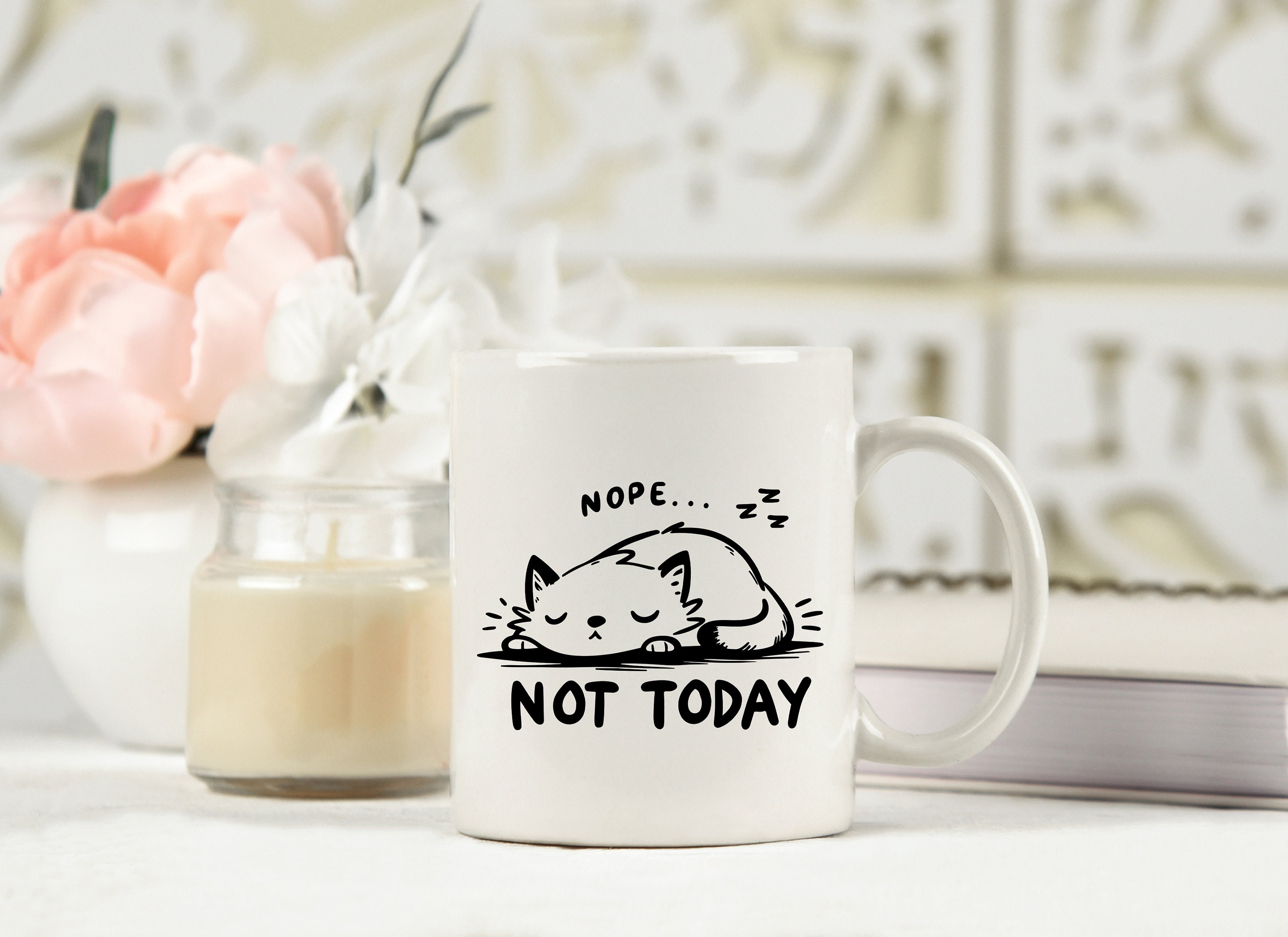 Nope Not Today Svg Png, Lazy Cat Svg, Sarcastic Svg, Funny Cat Svg ...