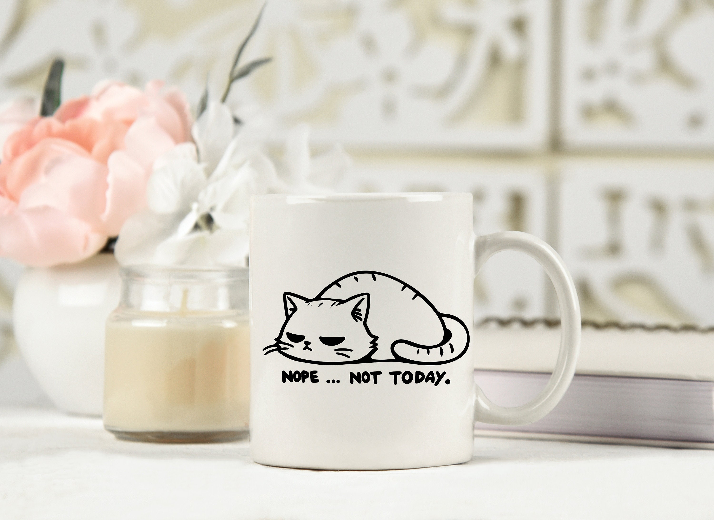 Nope Not Today Svg Png, Lazy Cat Svg, Sarcastic Svg, Funny Cat Svg ...