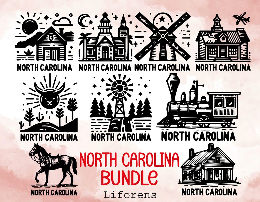 North Carolina Bundle Svg, North Carolina State Svg, North Carolina ...