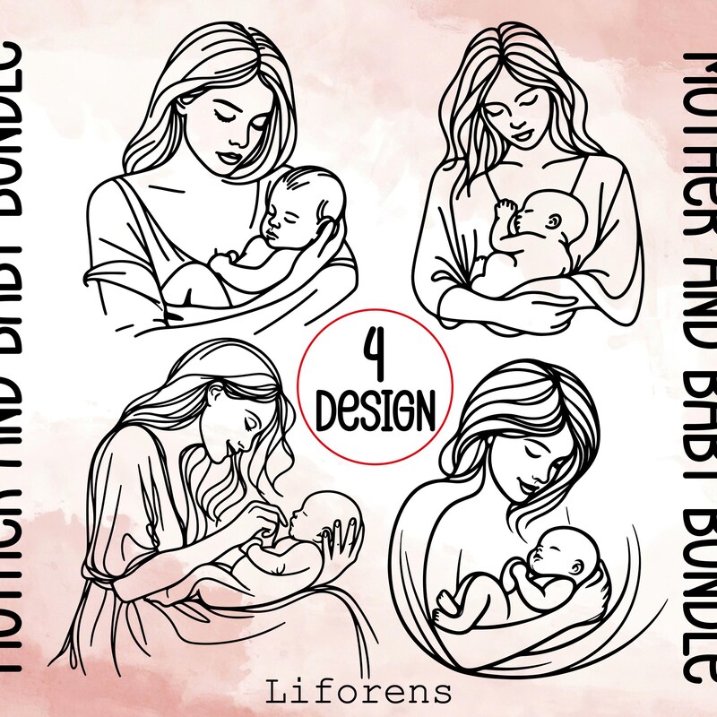 Mother and Child Svg - Etsy
