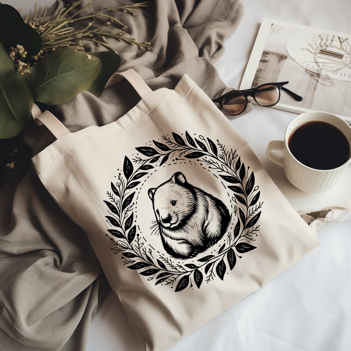 Wombat Svg Png, Animal Svg, Animal Png, Wombat Flowers Svg, Wombat ...