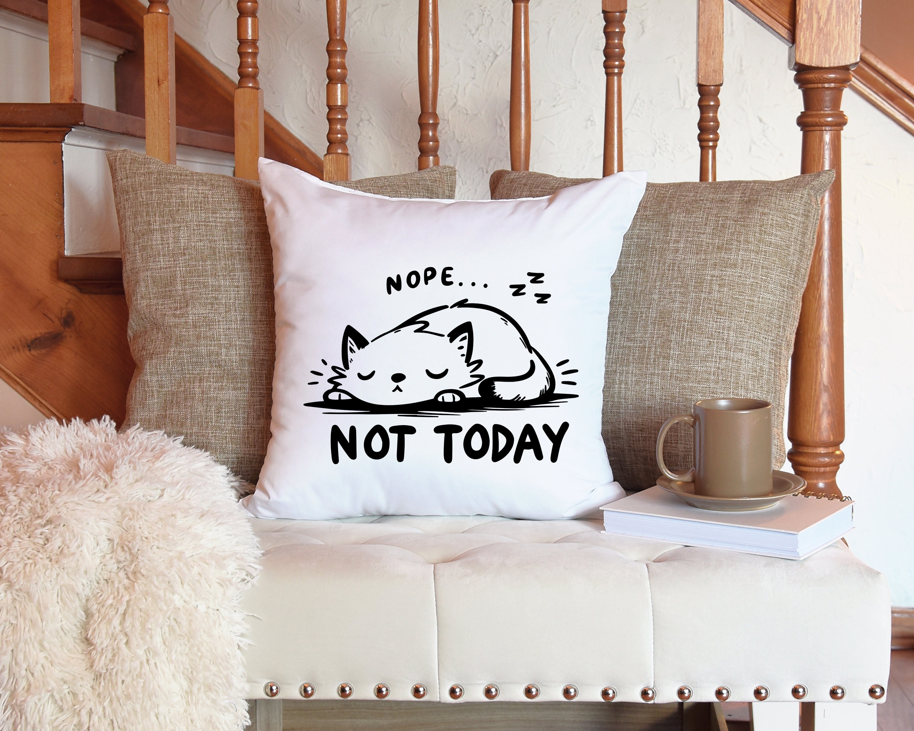 Nope Not Today Svg Png, Lazy Cat Svg, Sarcastic Svg, Funny Cat Svg ...