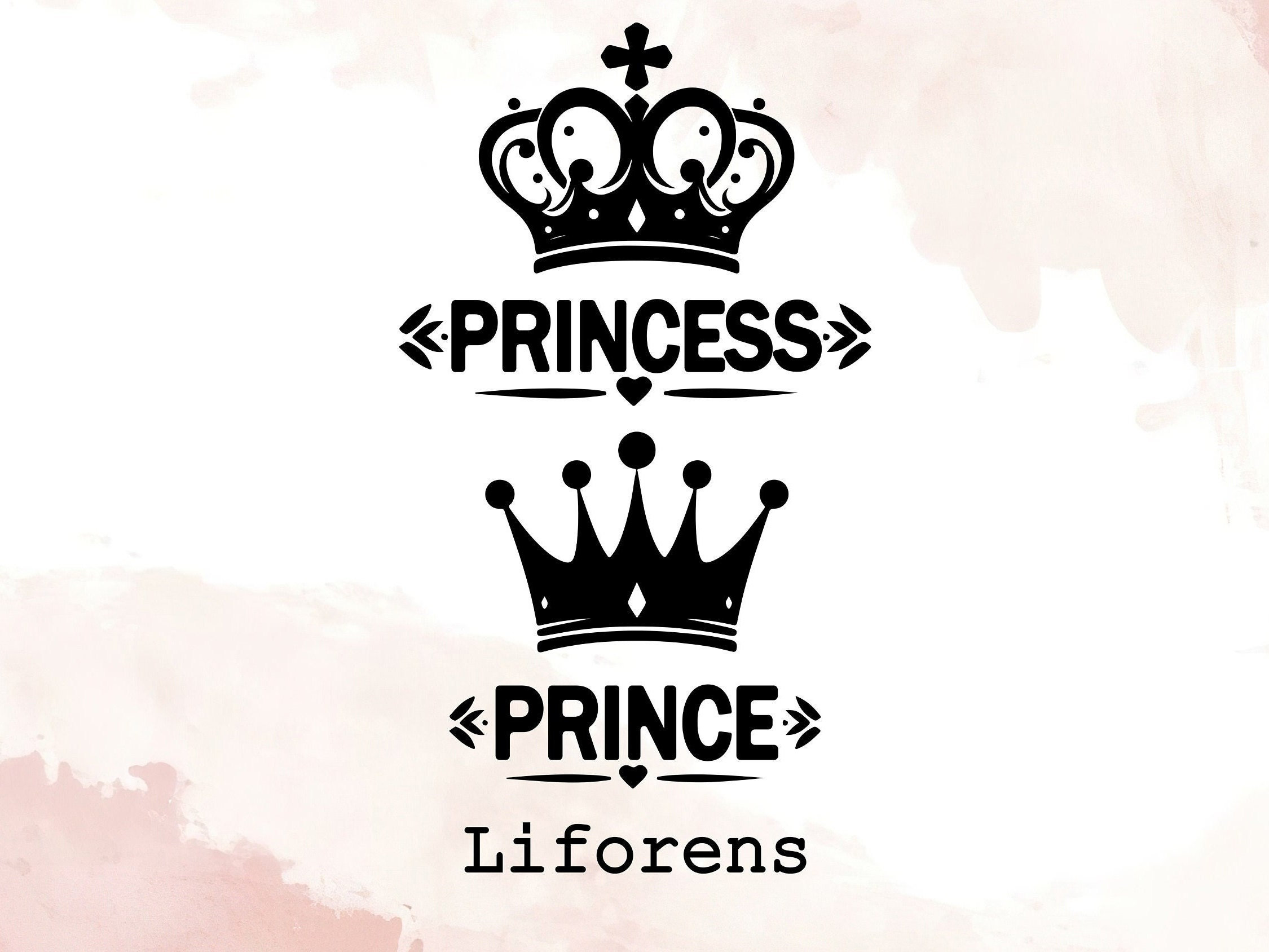 Prince and Princess Svg Png, Love Svg, Couple, Couple Design, Crown Svg ...