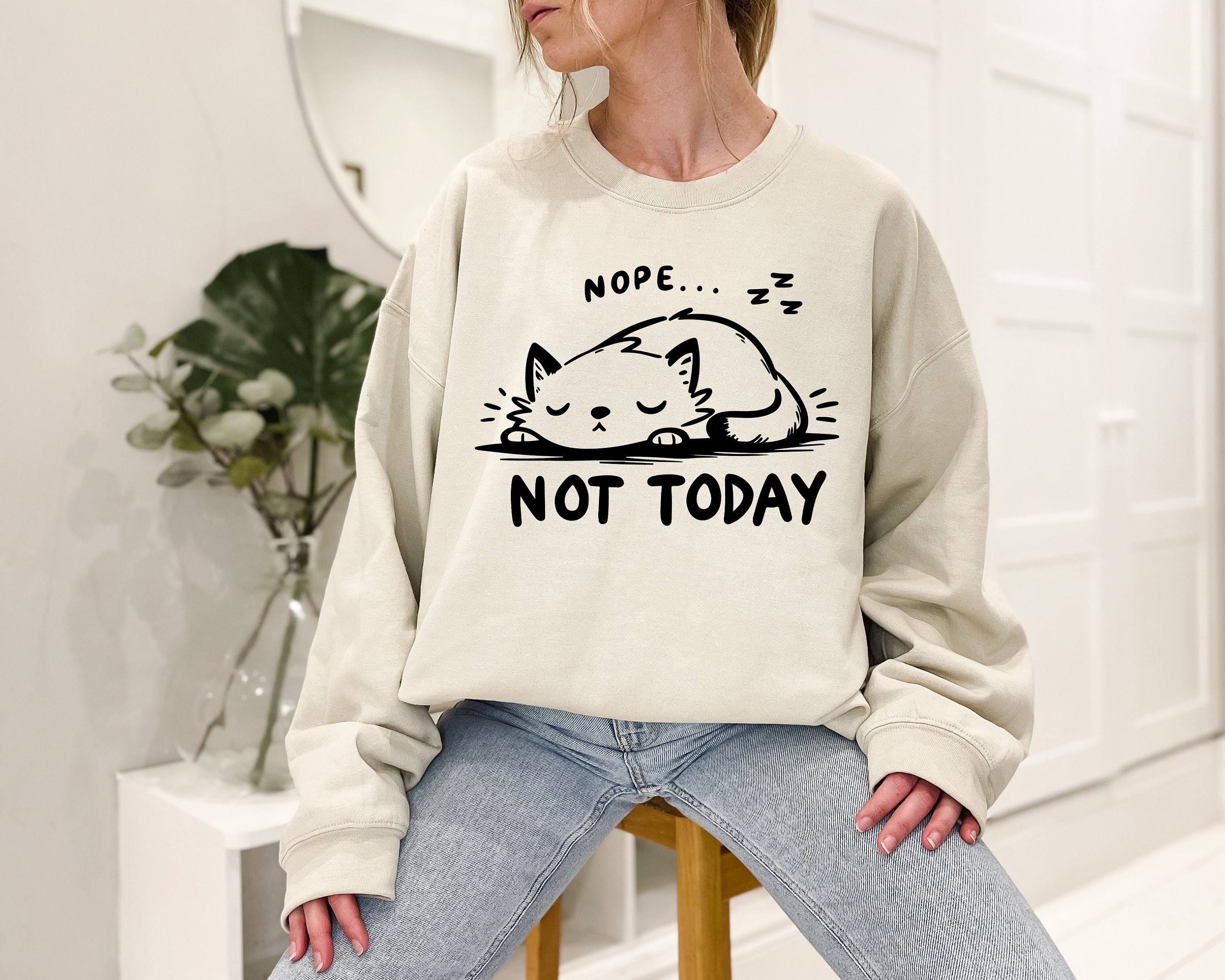 Nope Not Today Svg Png, Lazy Cat Svg, Sarcastic Svg, Funny Cat Svg ...