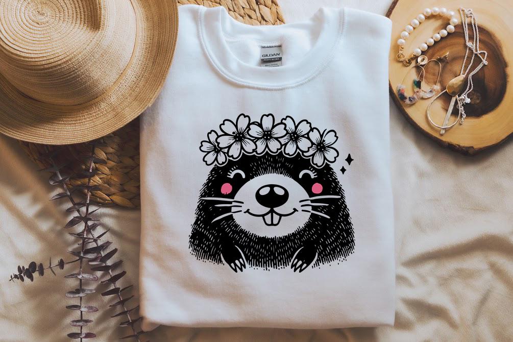 Mole Svg Png, Mole With Flowers, Animal Svg, Cute Mole, Peeking Mole ...