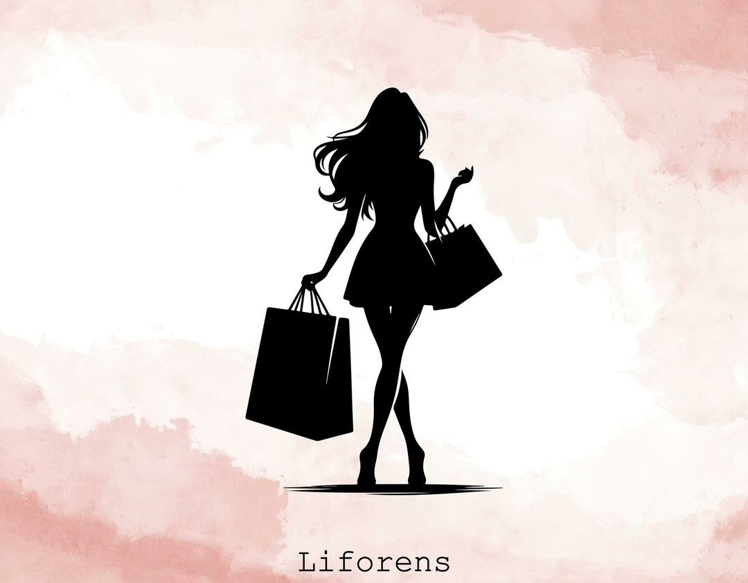 Shopping Woman Svg Png, Woman Svg, Woman Silhouette, Lady Shopping Svg ...