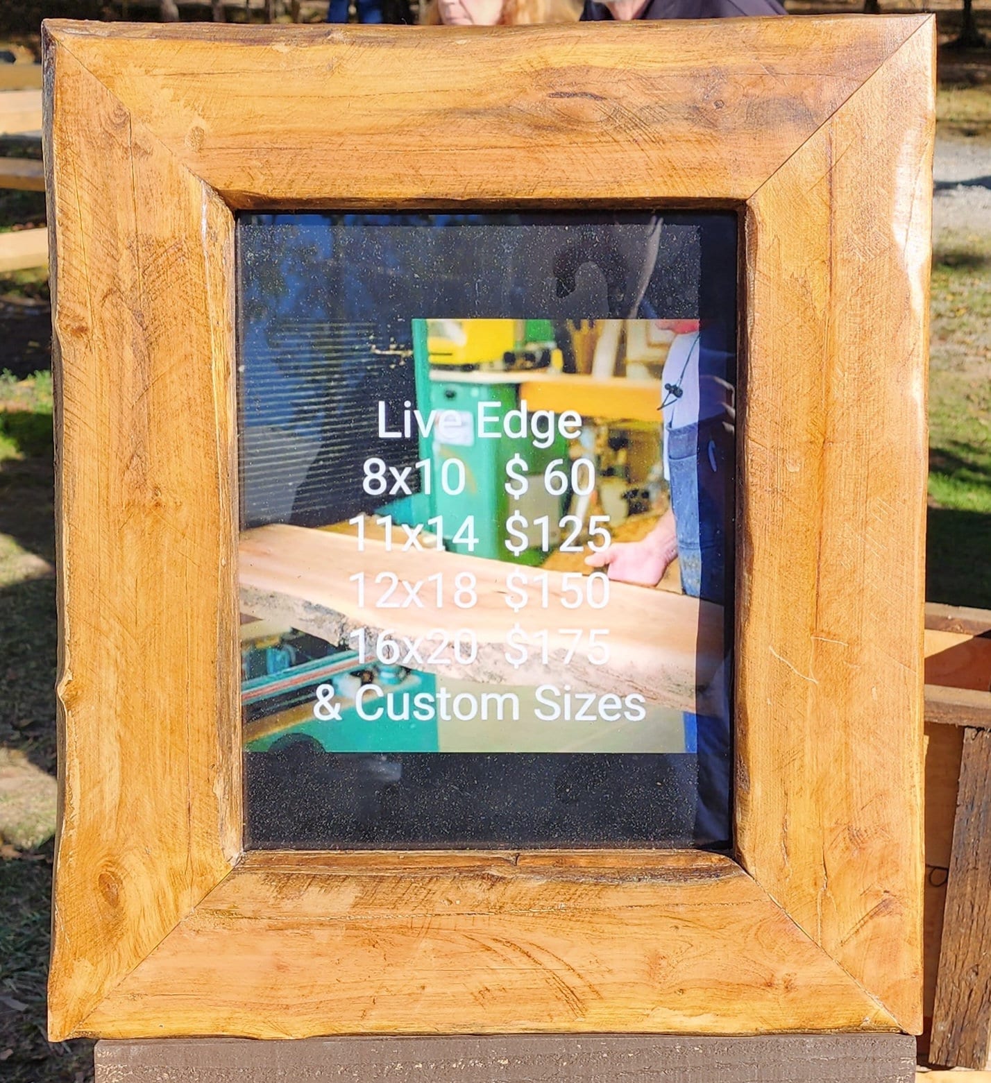 Live Edge Custom Frame Handmade Handmilled Rustic Wooden Picture Frame ...