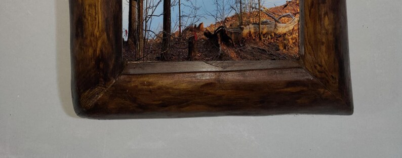 12 X 18 Oak Log Picture Frame. Log Picture Frame. Live Edge Bark ...